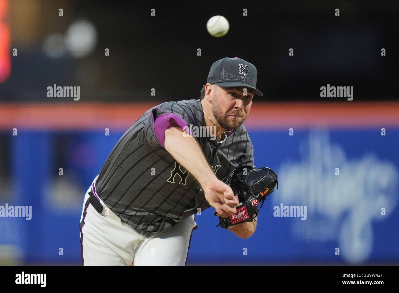 New York Mets' Tylor Megill pitches during the second inning of a ...