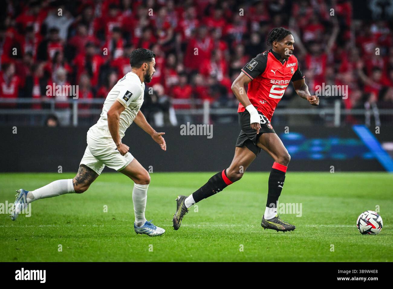 Rennes, France. 10th May, 2025. Jeremy JACQUET of Rennes during the ...