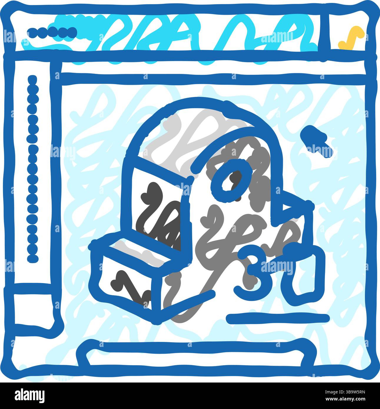 3d modeling architectural drafter icon doodle illustration Stock Vector ...