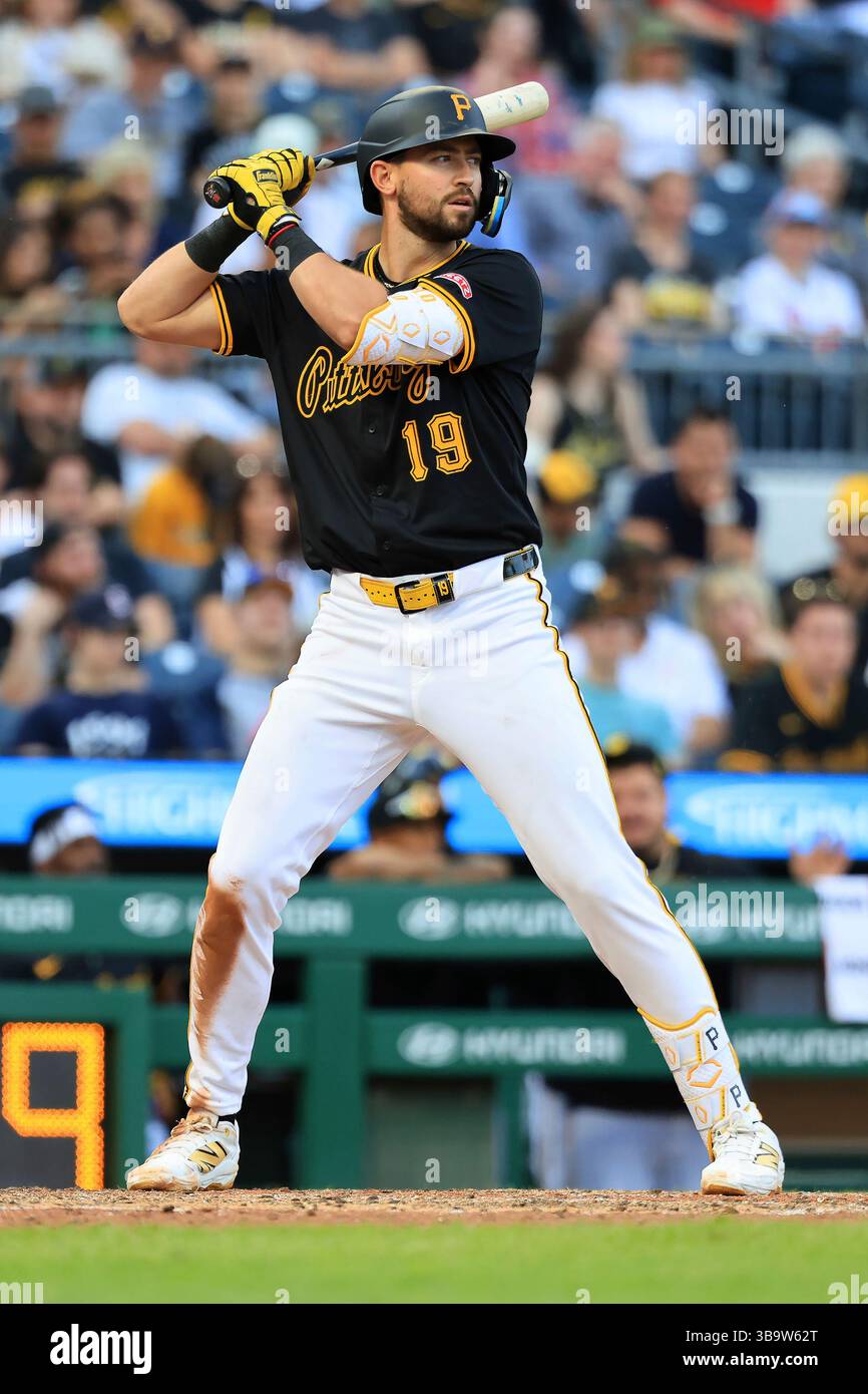 PITTSBURGH, PA - MAY 10: Jared Triolo #19 of the Pittsburgh Pirates ...