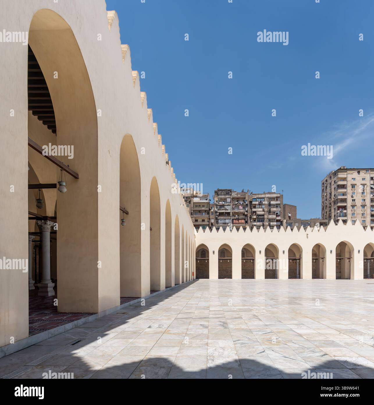 The architectural beauty of the courtyard of Mosque of al-Zahir Baybars ...