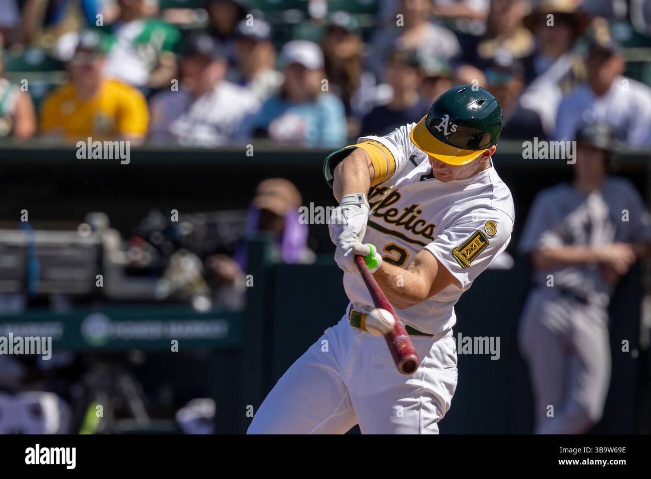 Athletics' Tyler Soderstrom hits a double during the seventh inning of ...