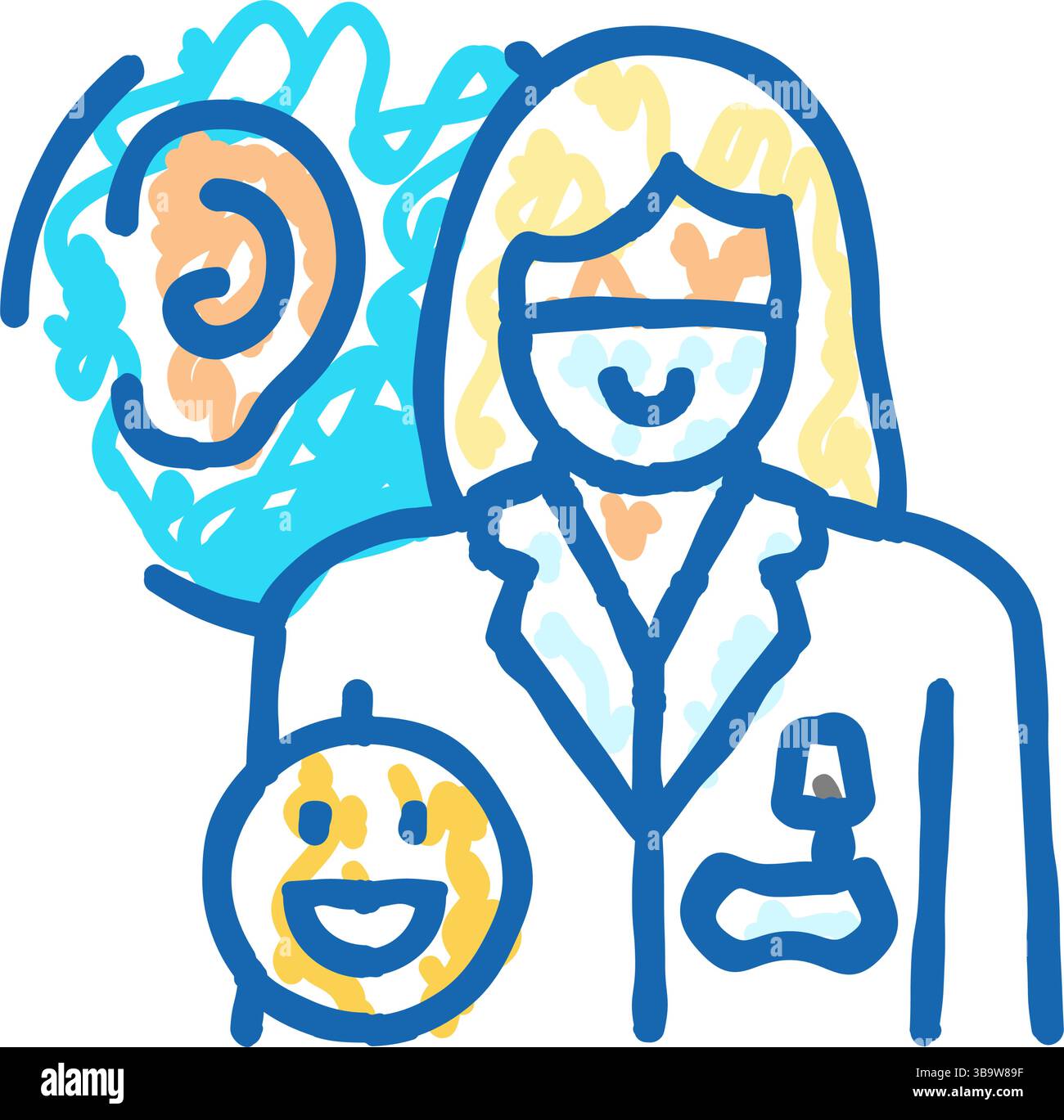 pediatric audiologist doctor icon doodle illustration Stock Vector ...
