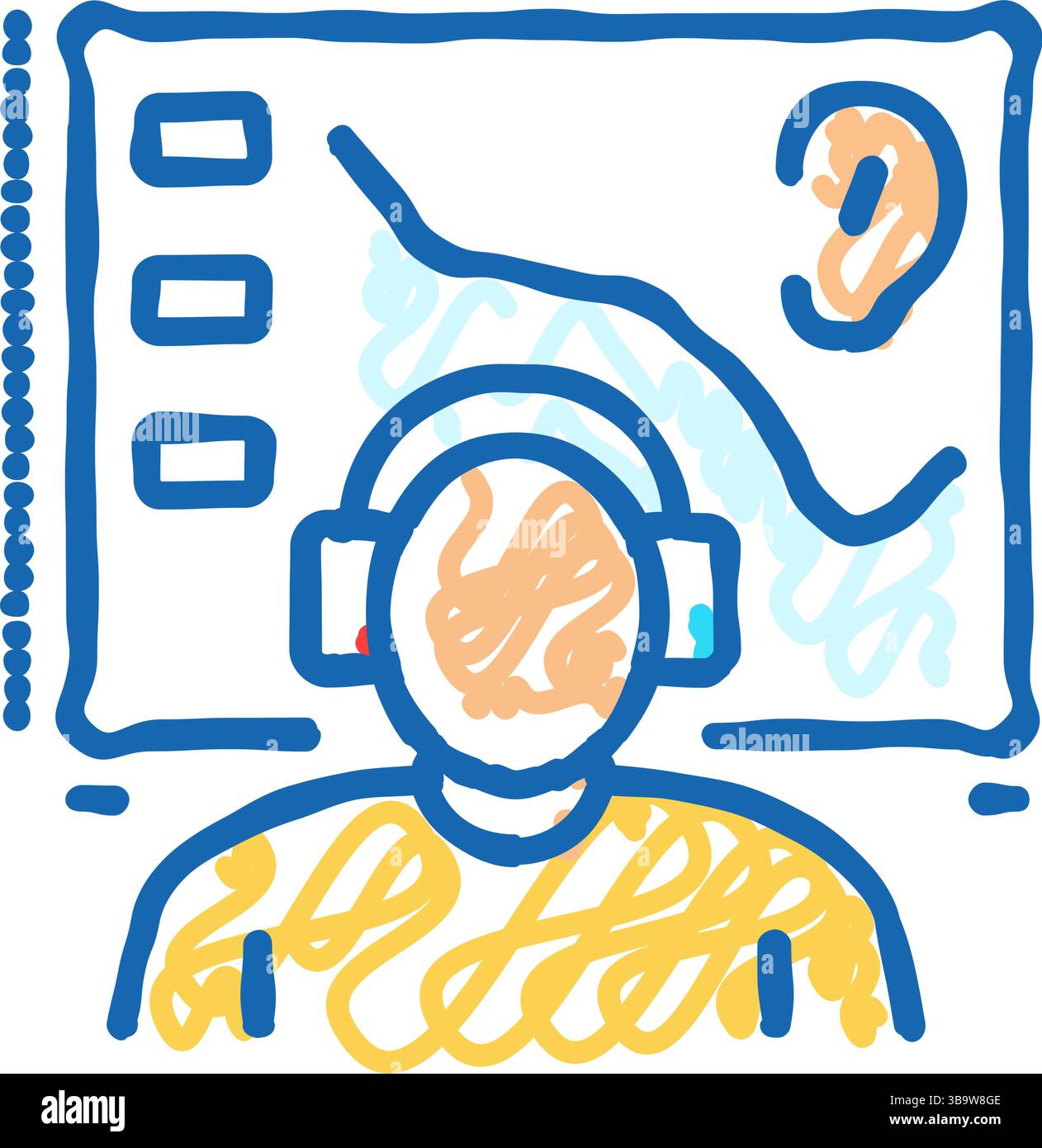audiometry test audiologist doctor icon doodle illustration Stock ...