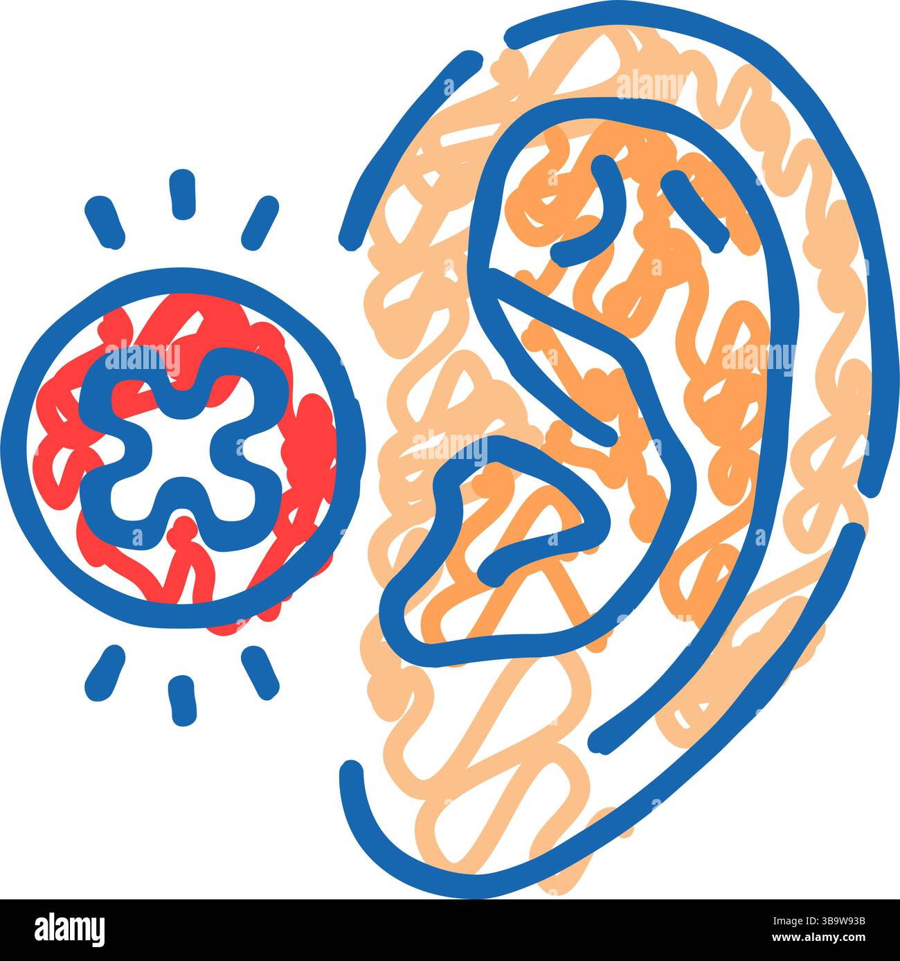 hearing loss audiologist doctor icon doodle illustration Stock Vector ...