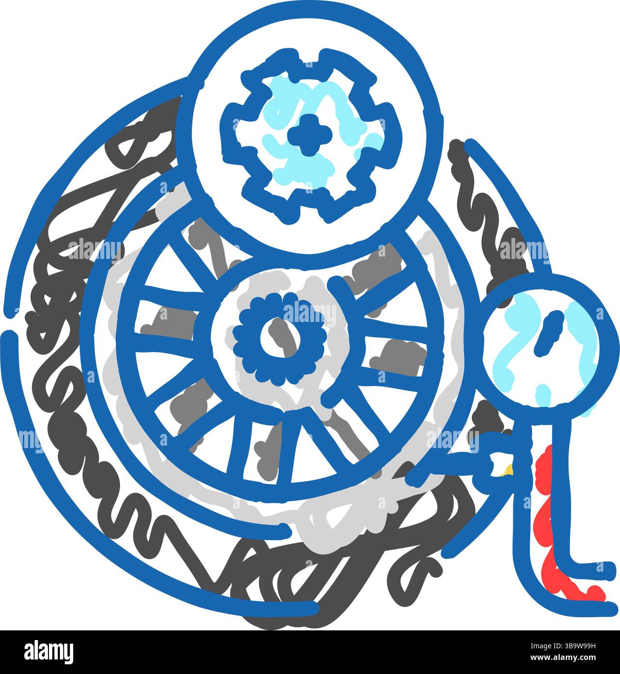 tire maintenance car mechanic icon doodle illustration Stock Vector ...