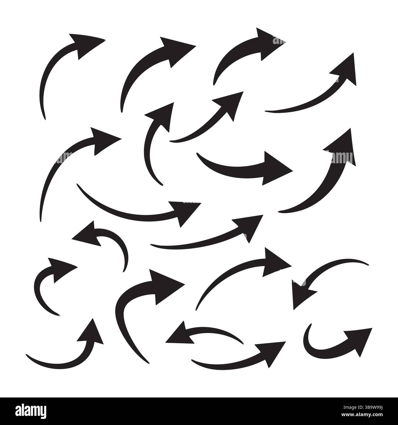 Curved arrow icons white Black and White Stock Photos & Images - Alamy