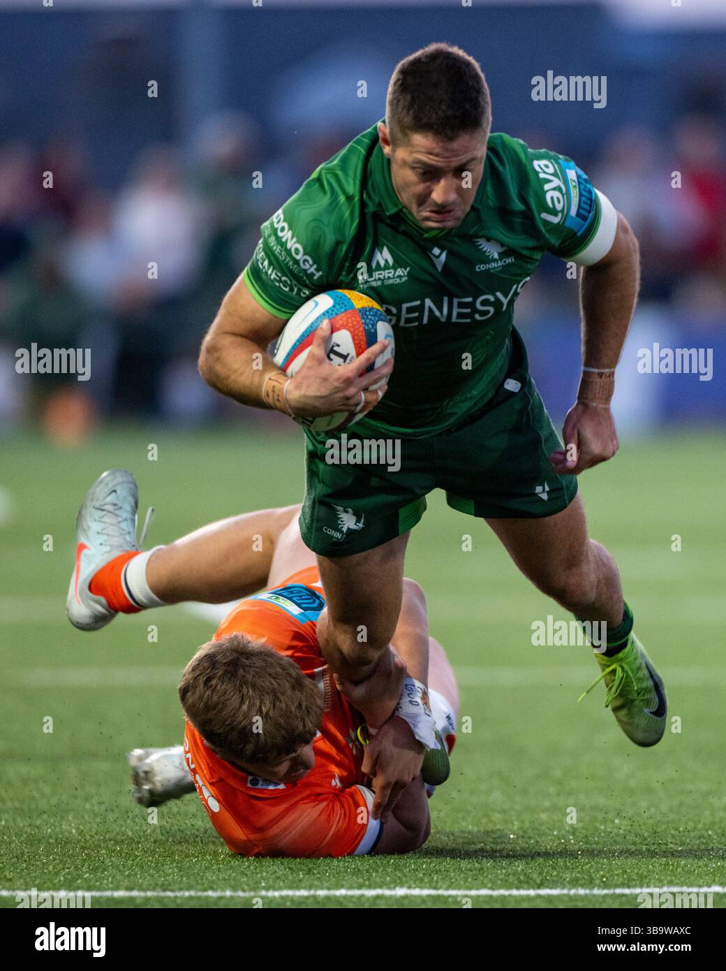 Galway, Ireland. 11th May, 2025. Santiago Cordero of Connacht tackled ...