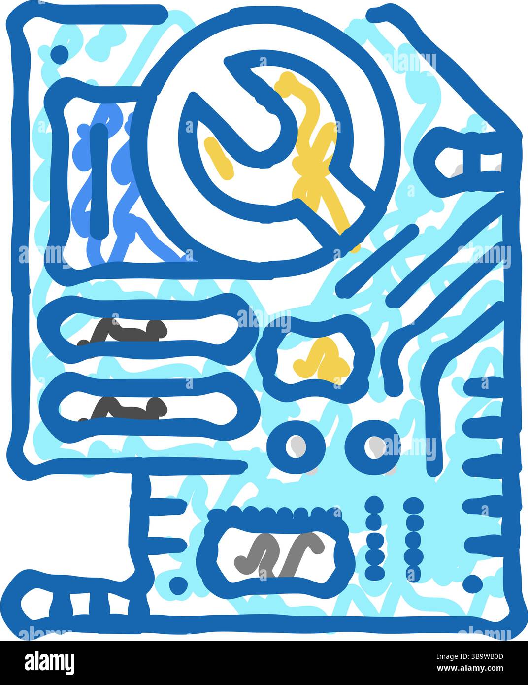 motherboard repair computer icon doodle illustration Stock Vector Image ...