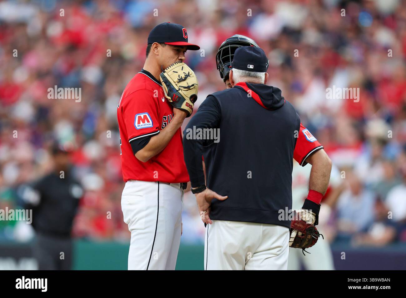 CLEVELAND, OH - MAY 10: Cleveland Guardians pitching coach Carl Willis ...