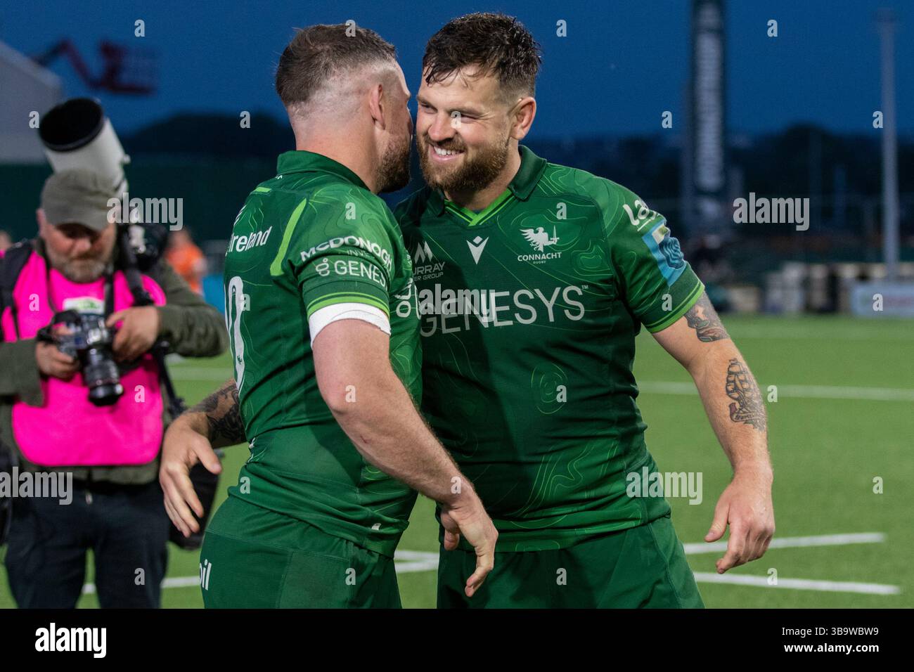 Galway, Ireland. 11th May, 2025. JJ Hanrahan of Connacht and Conor ...