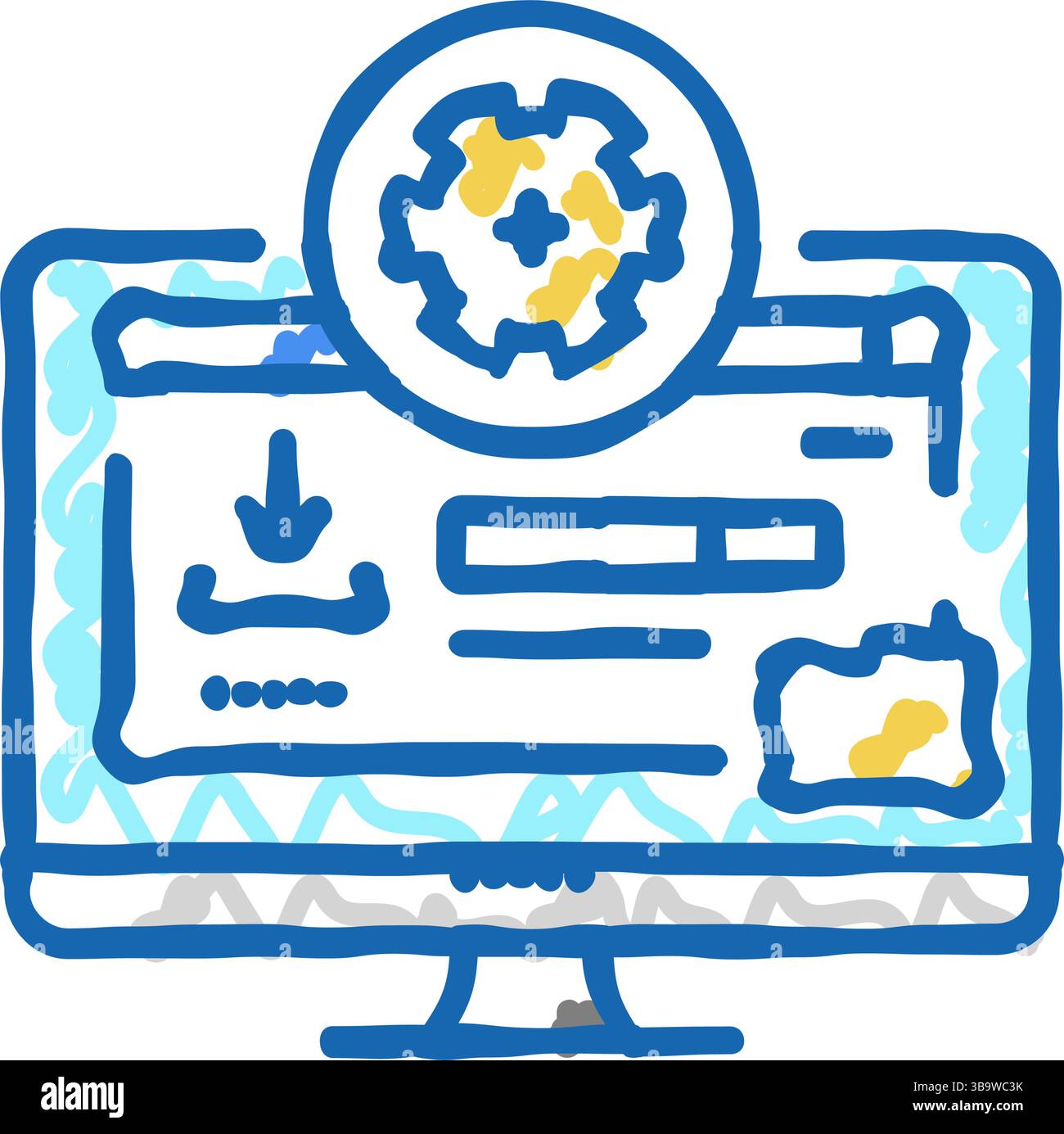 driver installation repair computer icon doodle illustration Stock ...