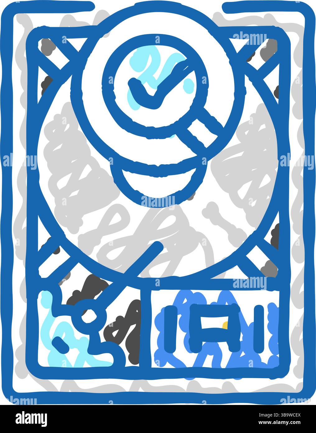 hard drive check repair computer icon doodle illustration Stock Vector ...