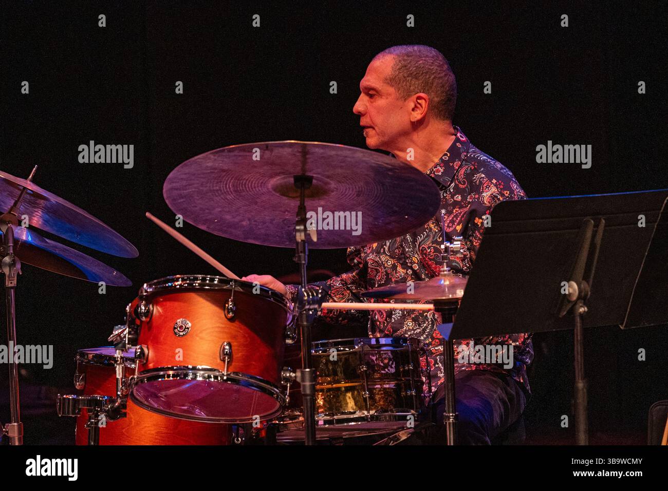 New York, USA. 9th May, 2025. Steve Johns on drums. Randy Brecker and ...