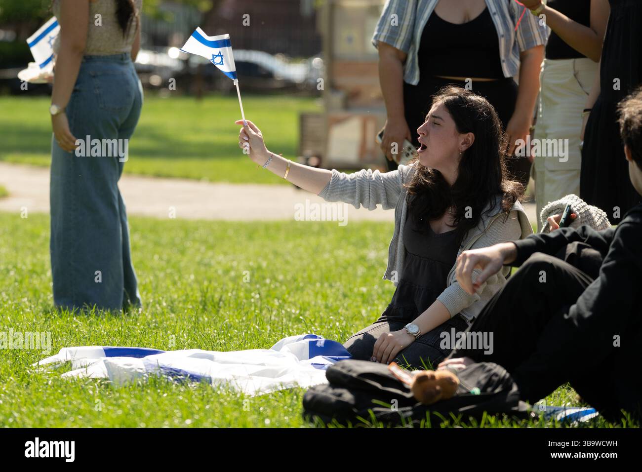Brooklyn, United States. 08th May, 2025. A protester waves the flag of ...