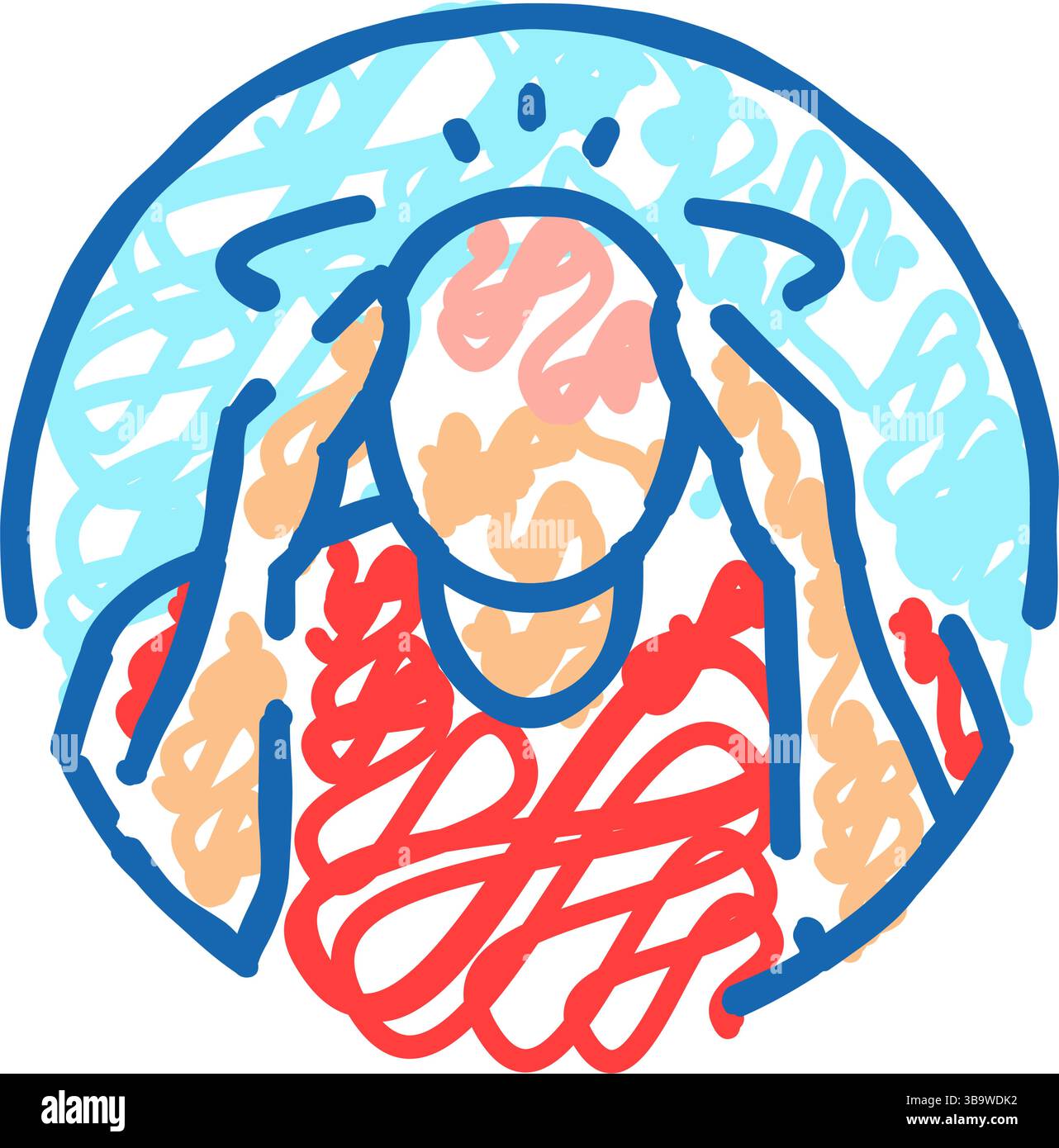 headache dizziness disease symptom icon doodle illustration Stock ...