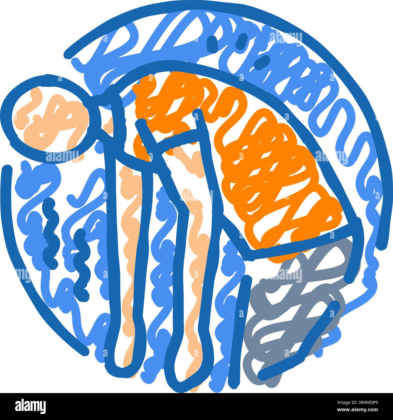 fatigue weakness disease symptom icon doodle illustration Stock Vector ...