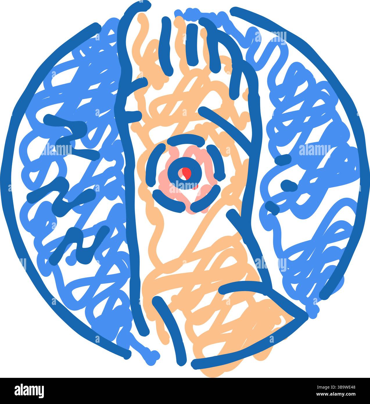 swelling inflammation disease symptom icon doodle illustration Stock ...