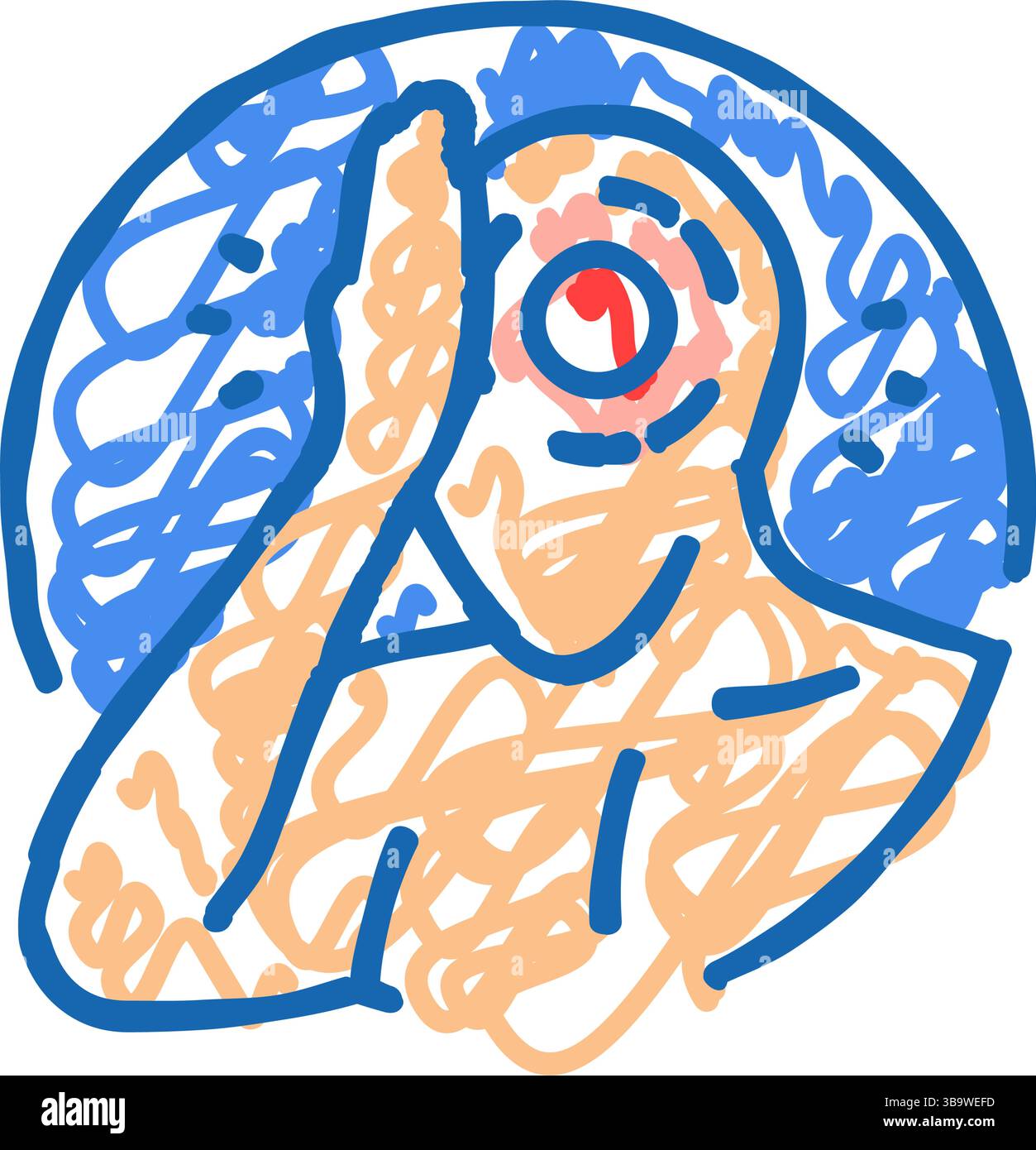 memory loss confusion disease symptom icon doodle illustration Stock ...