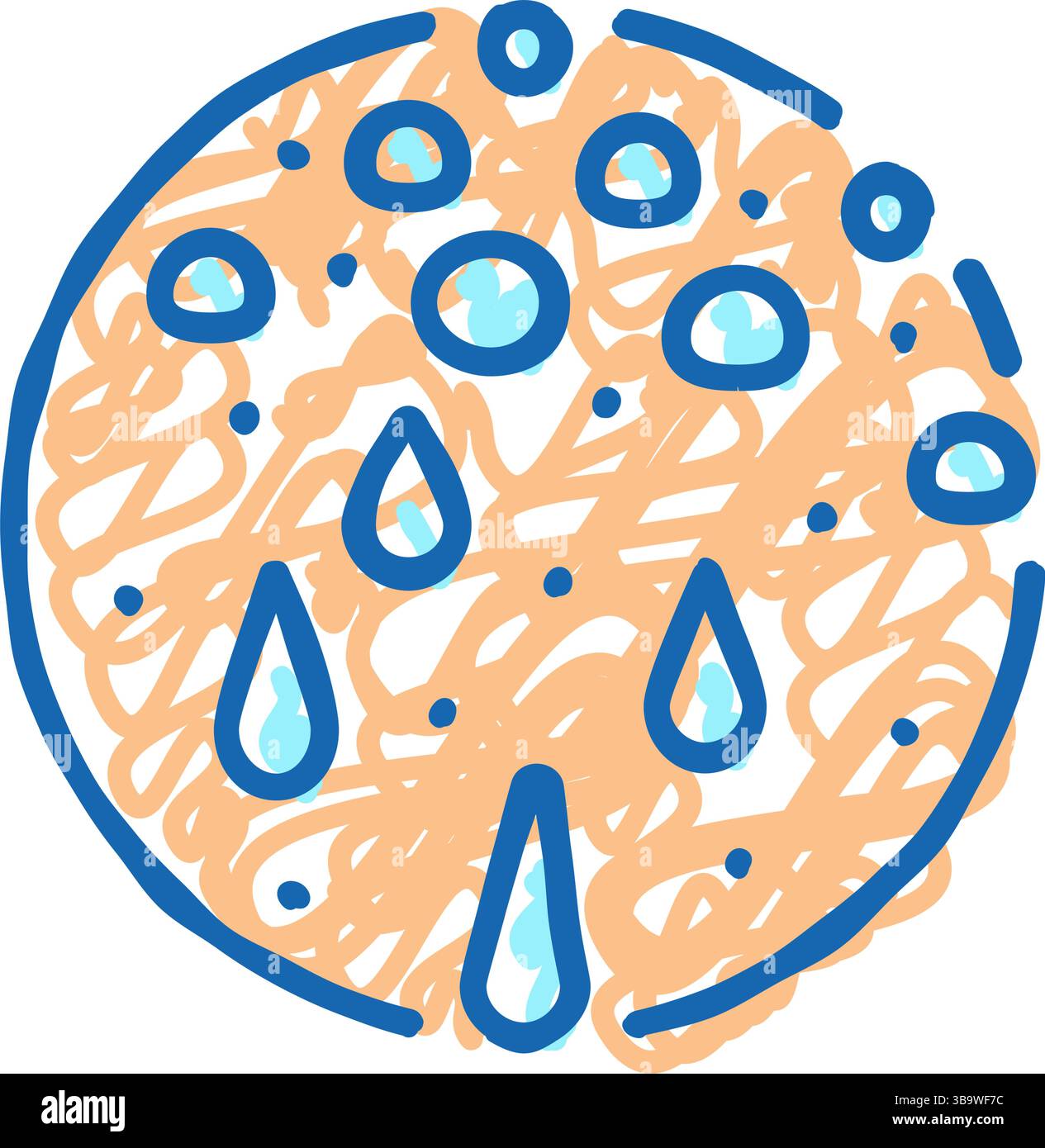 excessive sweating disease symptom icon doodle illustration Stock ...