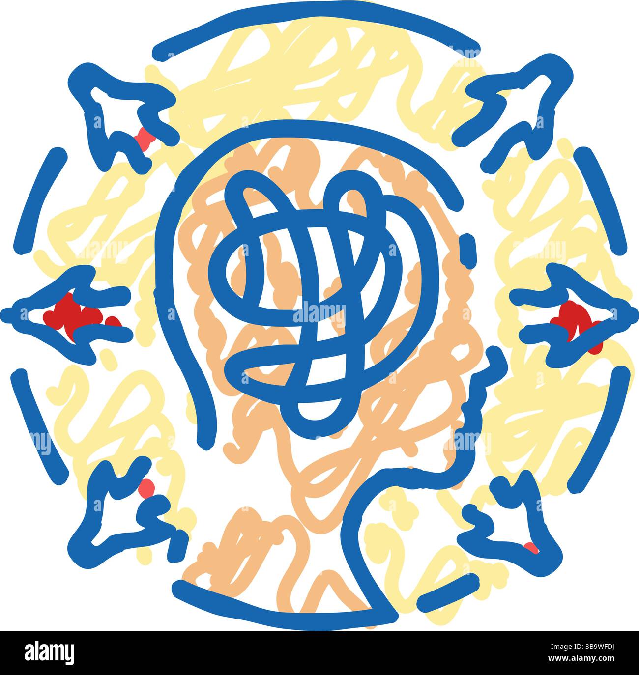 difficulty concentrating disease symptom icon doodle illustration Stock ...