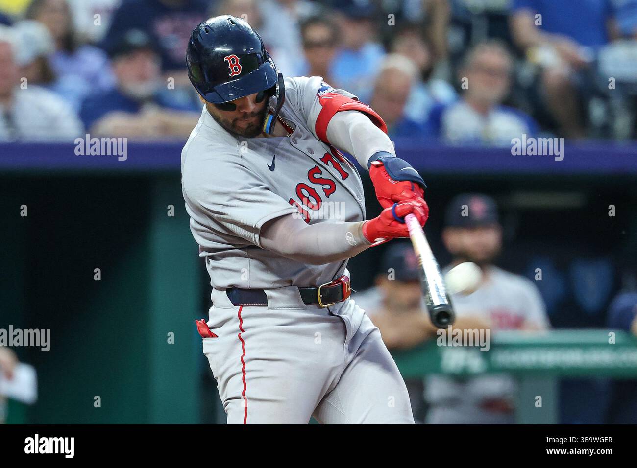 Kansas City, MO, USA. 10th May, 2025. Boston Red Sox catcher Carlos ...