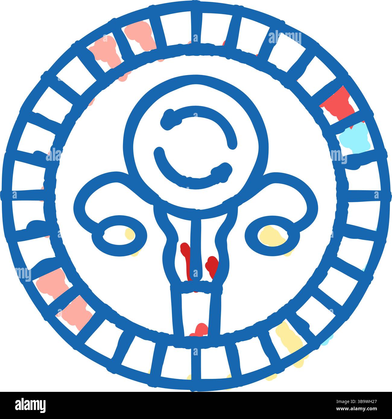 changes in menstrual cycle disease symptom icon doodle illustration ...