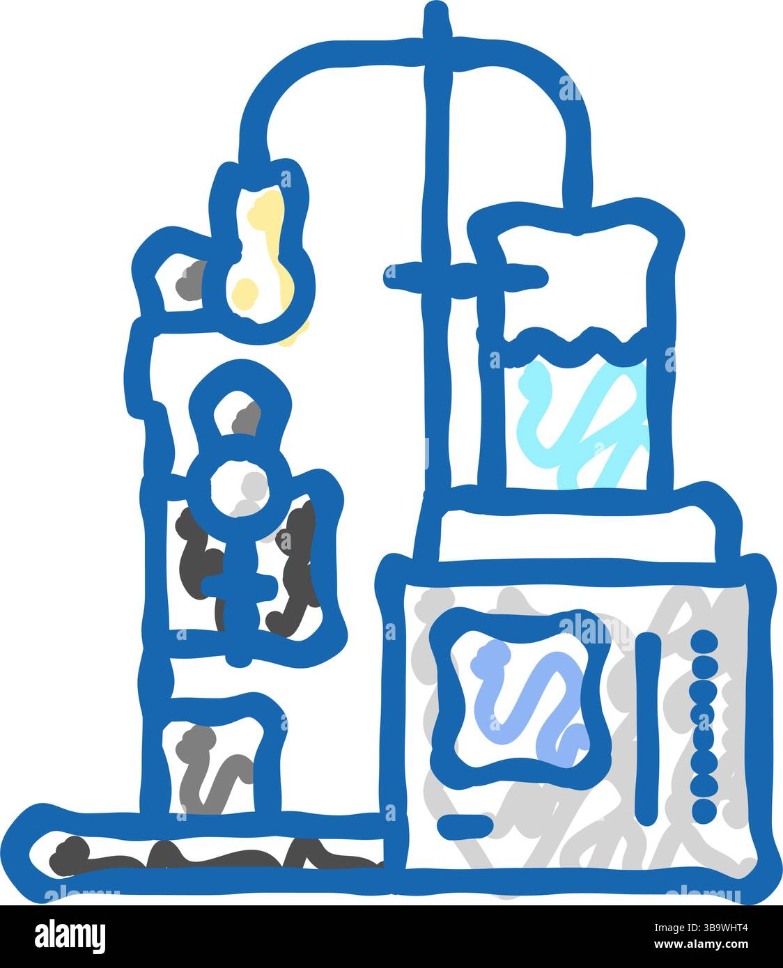 corrosion testing materials engineering icon doodle illustration Stock ...