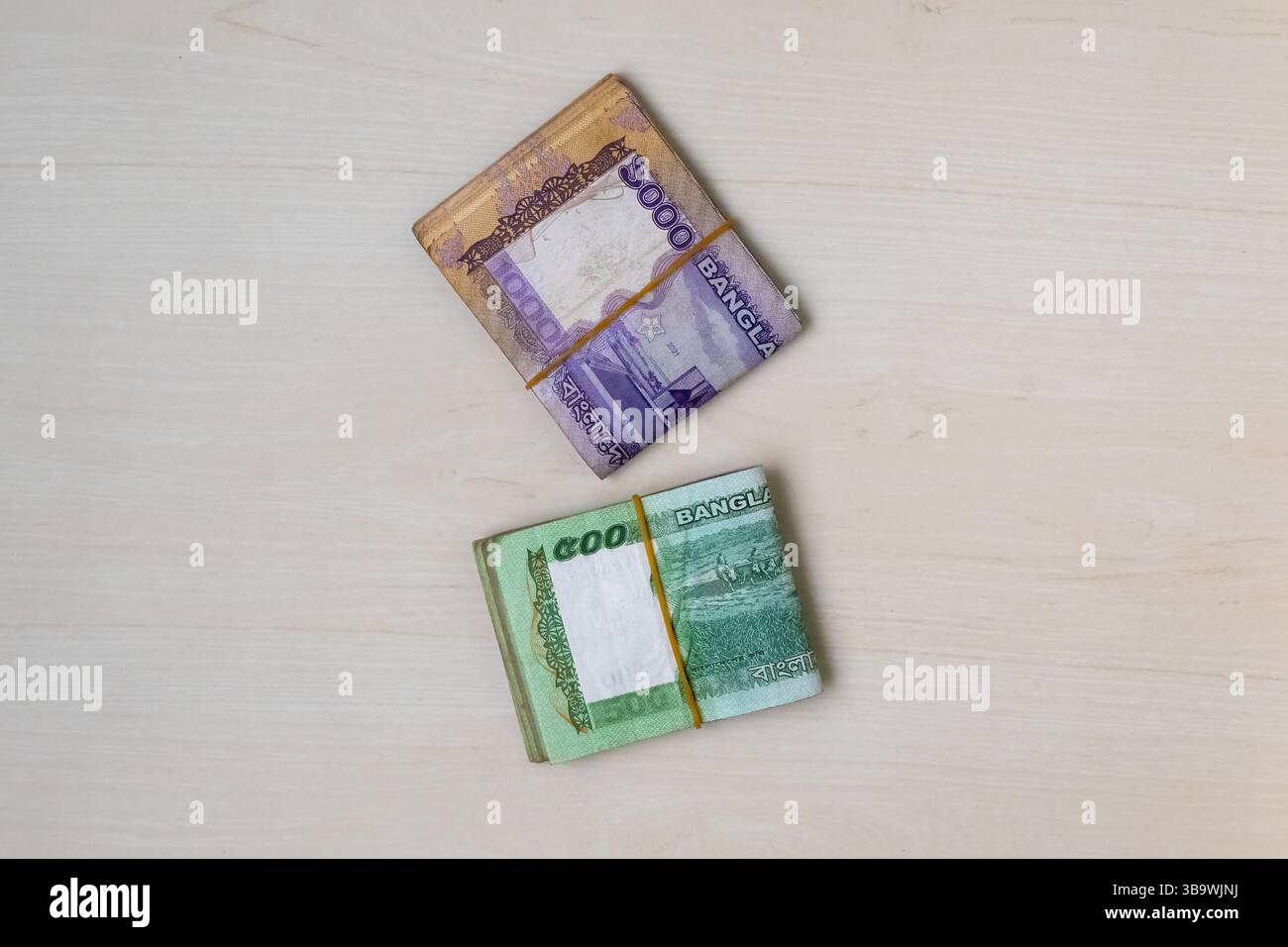 A small bundle of five hundred and one thousand Taka Bangladeshi ...