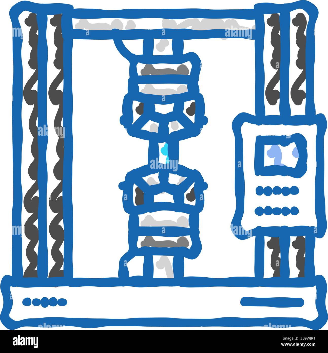 tensile testing materials engineering icon doodle illustration Stock ...