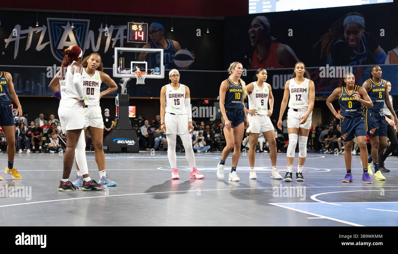 Atlanta, USA. 10th May, 2025. Indiana Fever and the Atlanta Dream play ...