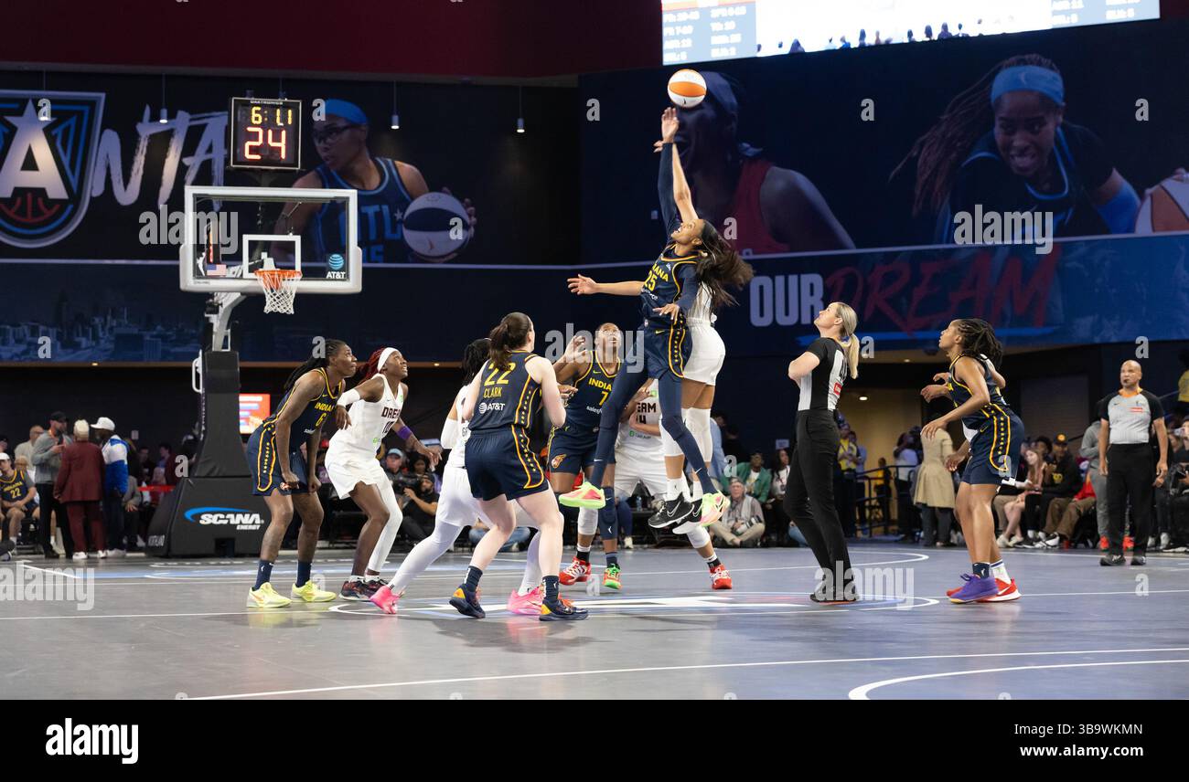 Atlanta, USA. 10th May, 2025. Indiana Fever and the Atlanta Dream play ...