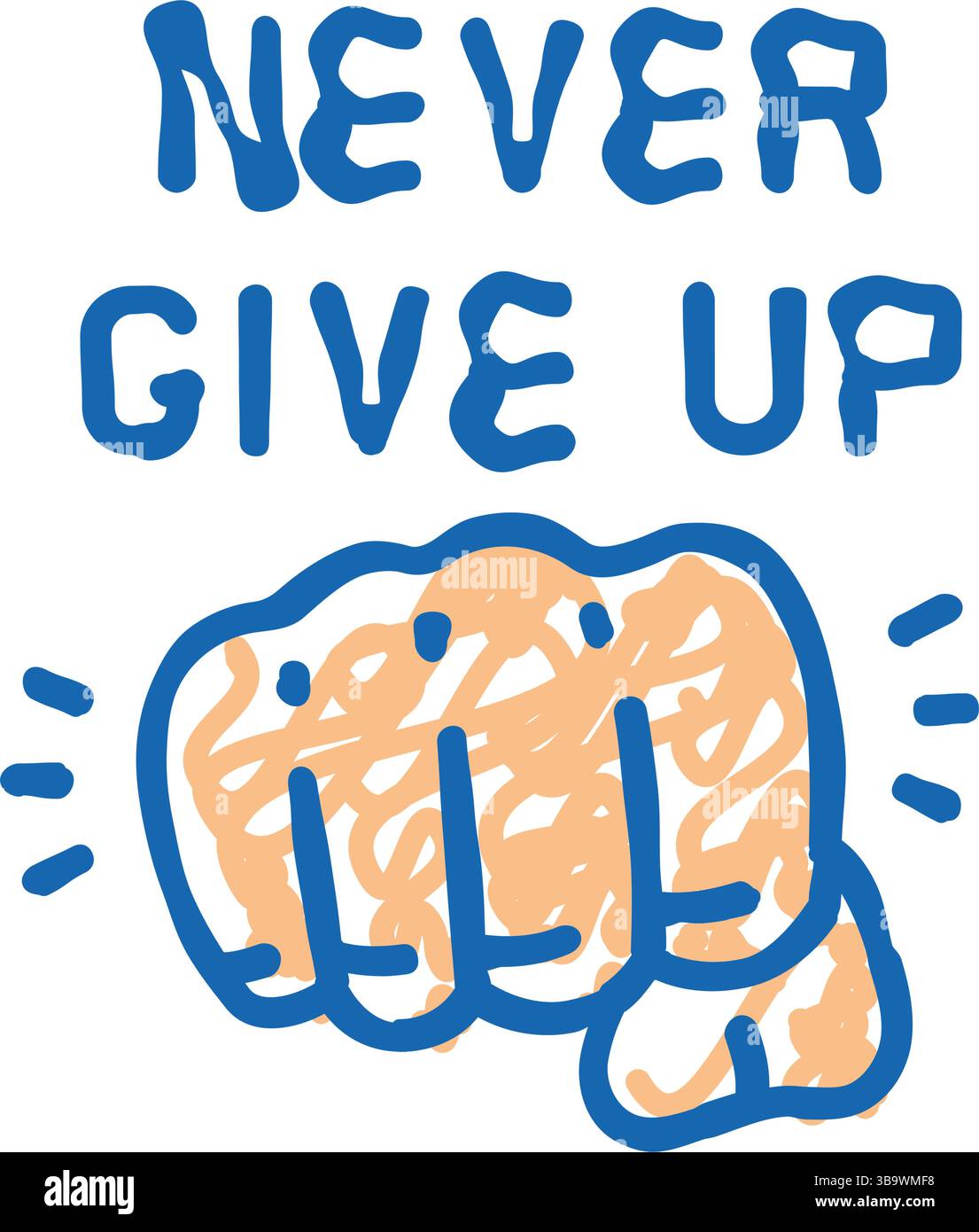 never give up succes challenge icon doodle illustration Stock Vector ...