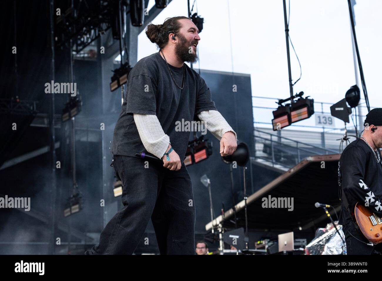 Eric Vanlerberghe of I Prevail performs during Sonic Temple Art and ...