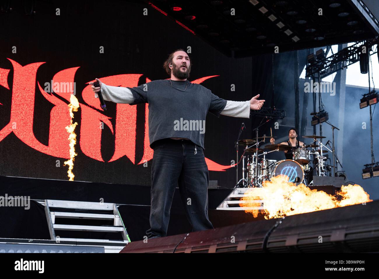 Eric Vanlerberghe of I Prevail performs during Sonic Temple Art and ...