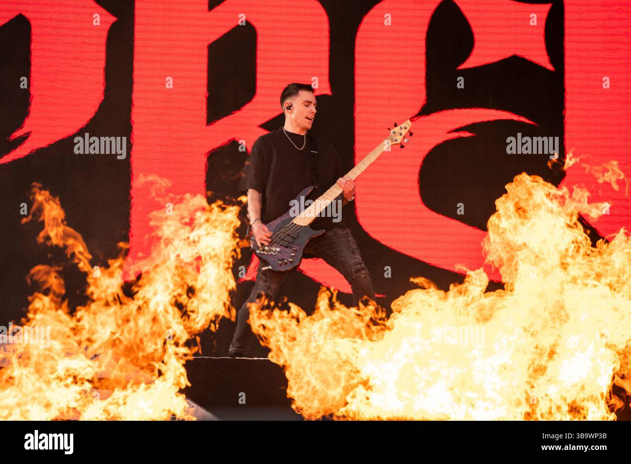 Jon Eberhard of I Prevail performs during Sonic Temple Art and Music ...