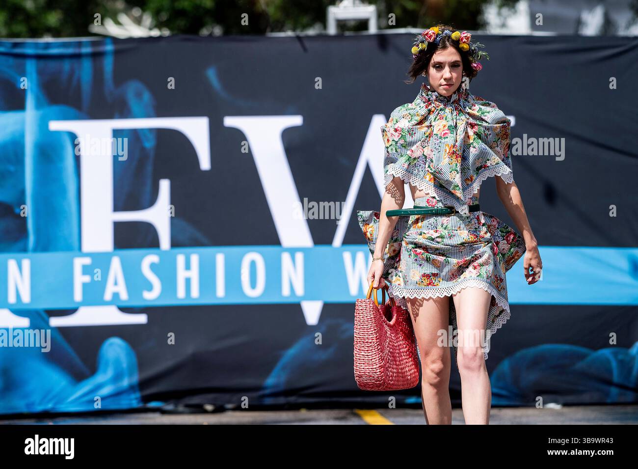 May 10, 2025: A model walks the runway during Austin Fashion Week at ...