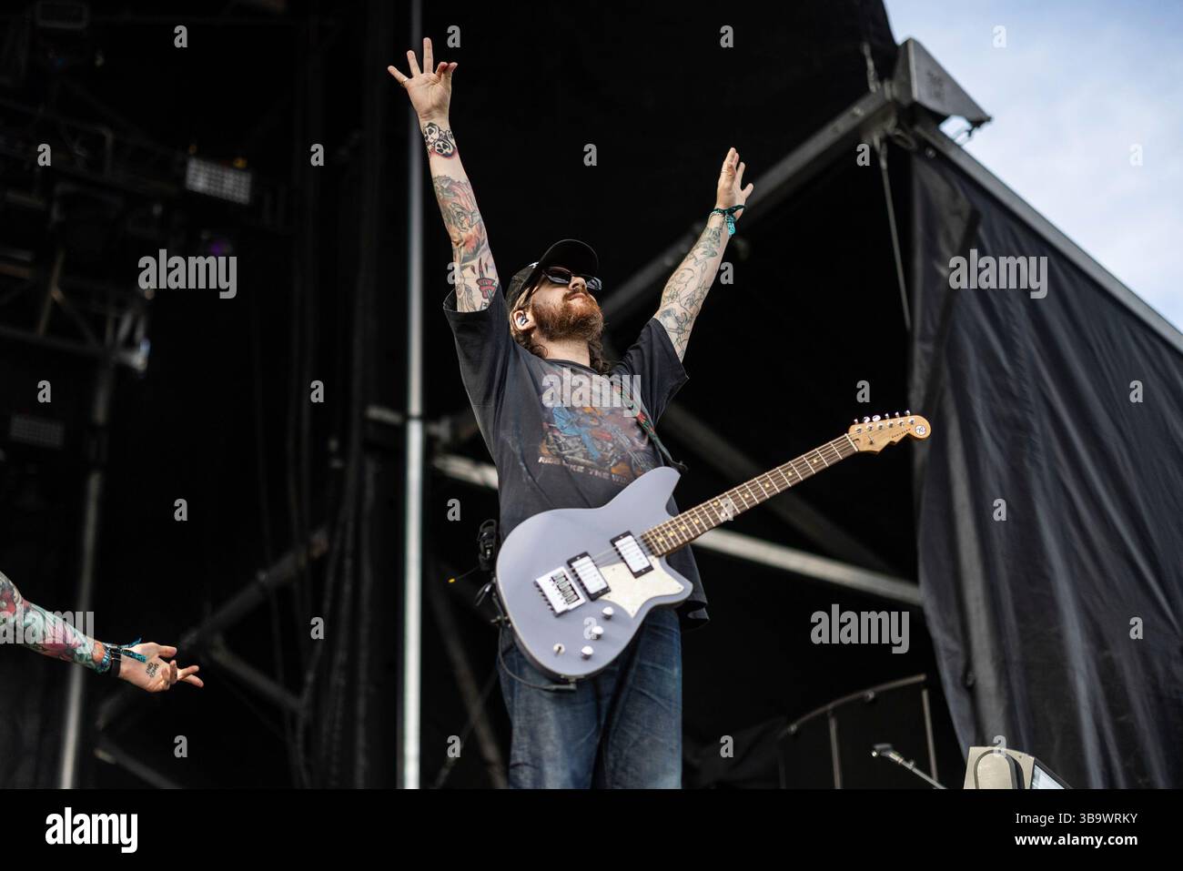 Jeremy DePoyster of The Devil Wears Prada performs during Sonic Temple ...
