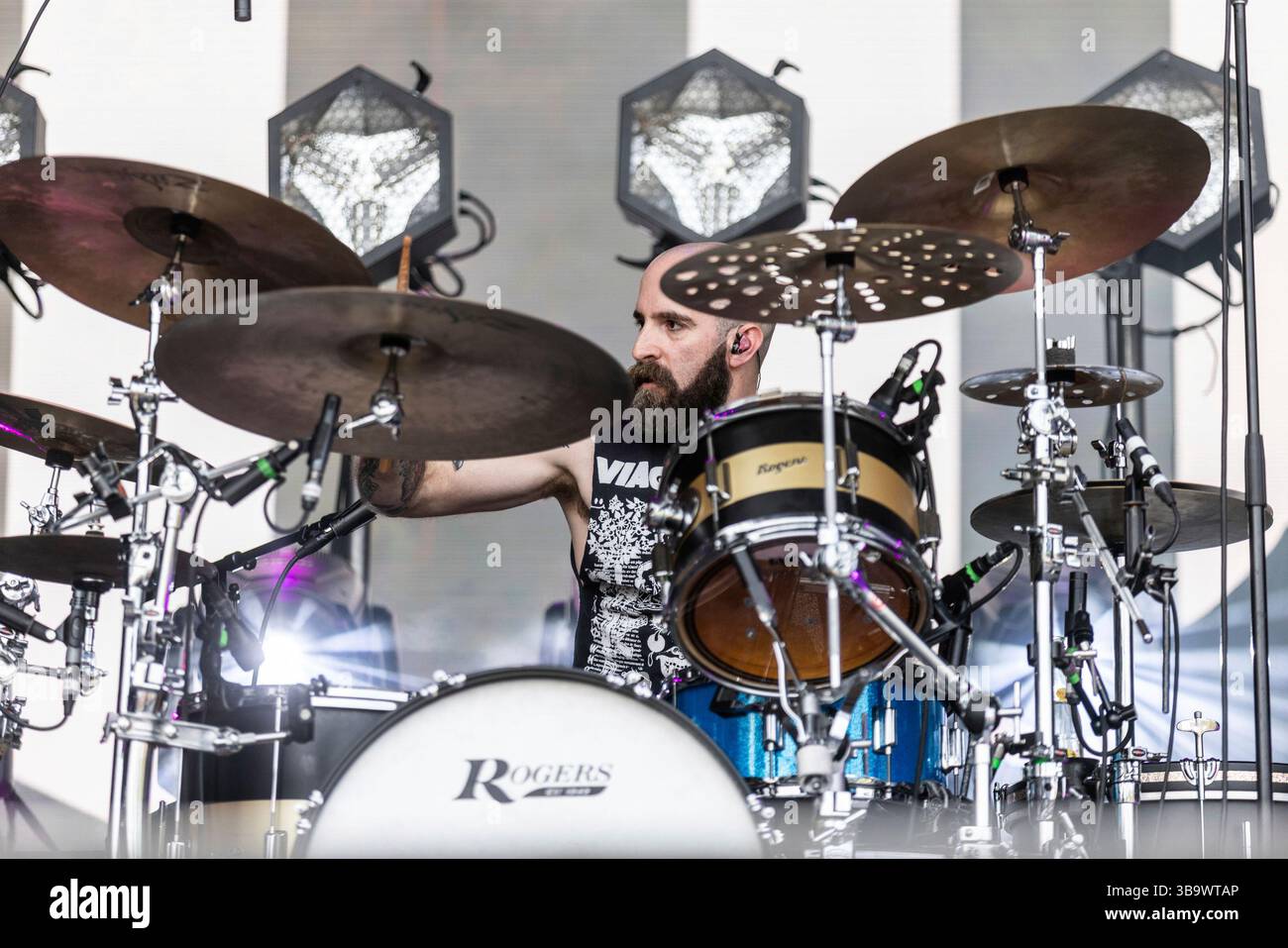 Giuseppe Capolupo of The Devil Wears Prada performs during Sonic Temple ...