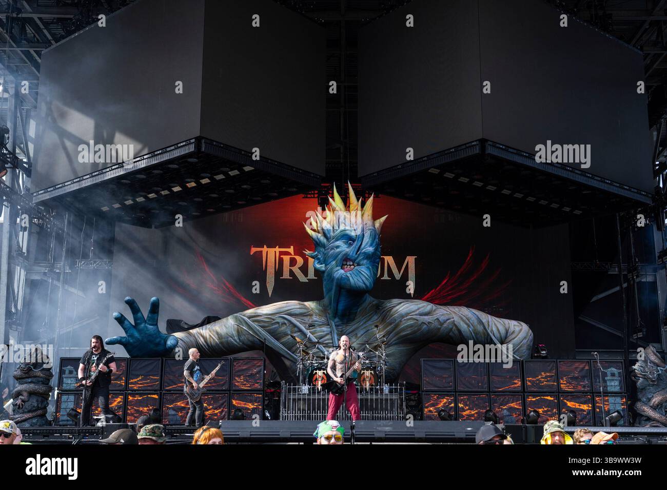 Corey Beaulieu, from left, Matt Heafy, Alex Bent, and Paolo Gregoletto ...