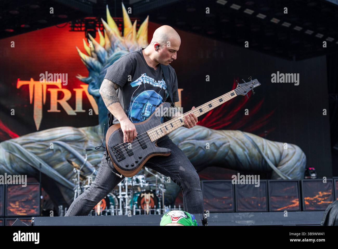 Paolo Gregoletto of Trivium performs during Sonic Temple Art and Music ...