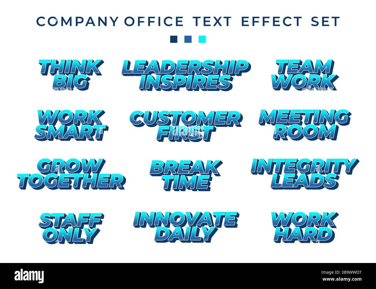 Clean and bold typography in gradient blue tones, ideal for business ...