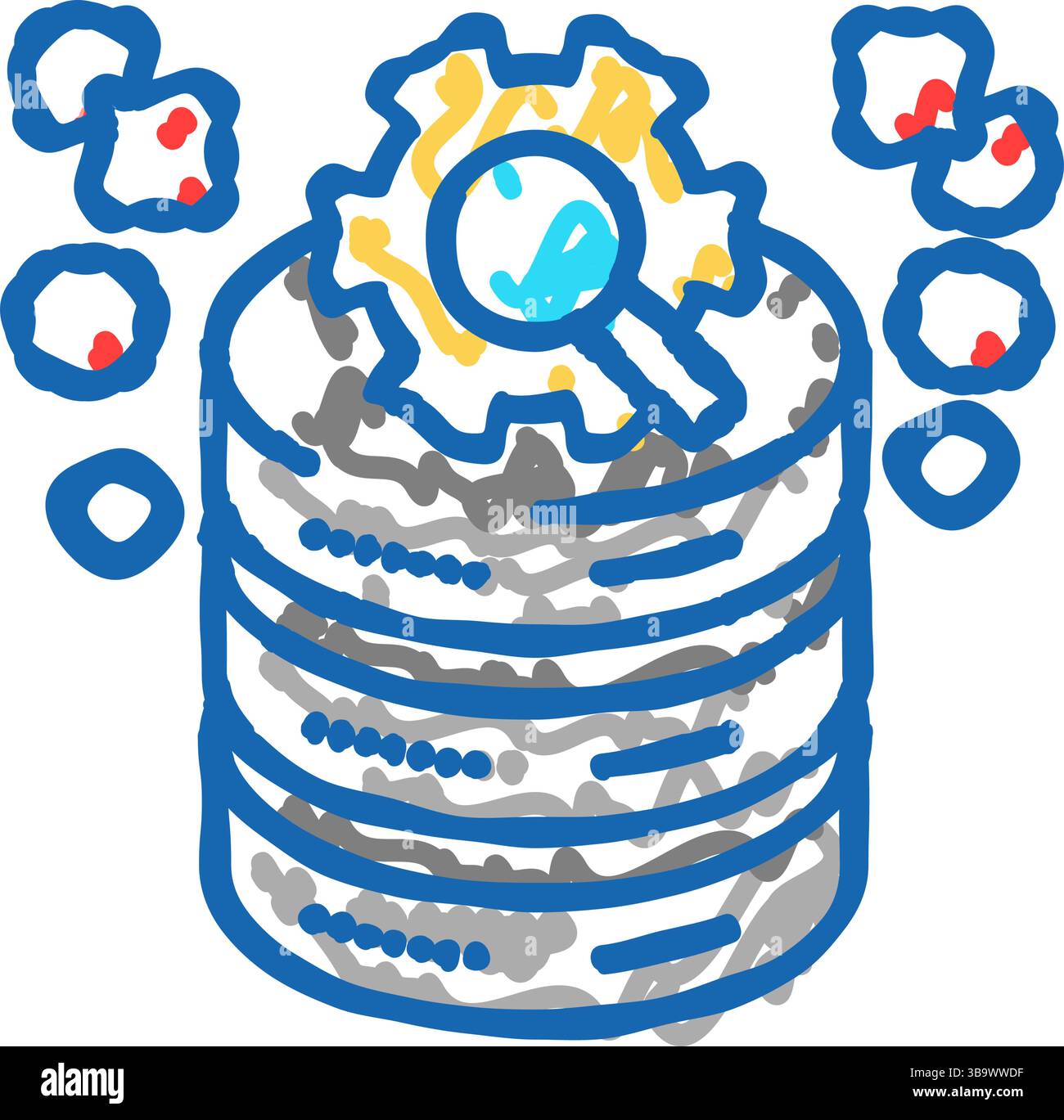 query optimization database icon doodle illustration Stock Vector Image ...
