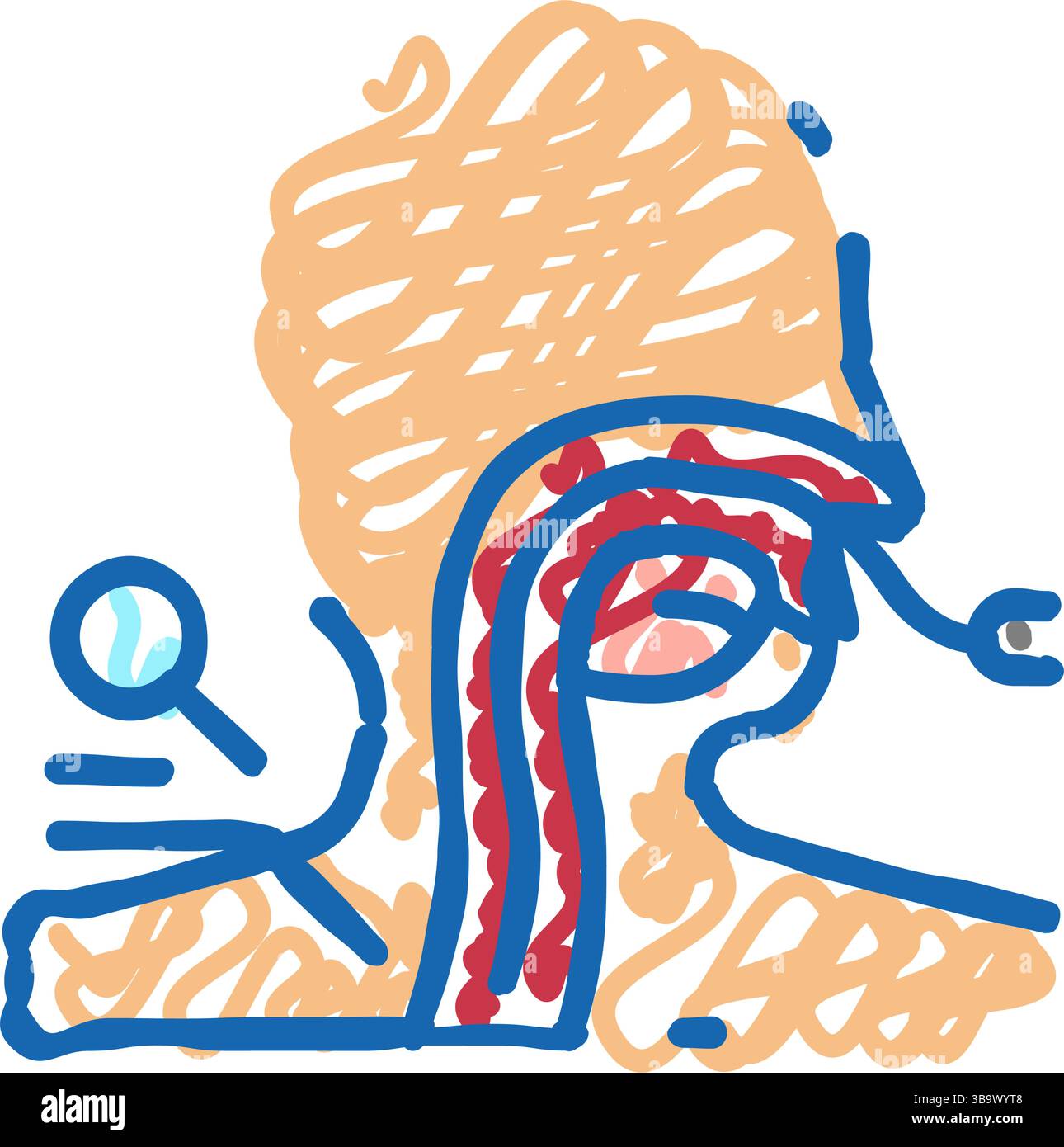 endoscopic procedure gastroenterologist icon doodle illustration Stock ...