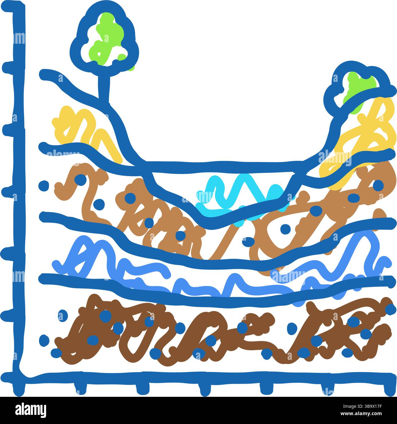groundwater flow hydrogeologist icon doodle illustration Stock Vector ...
