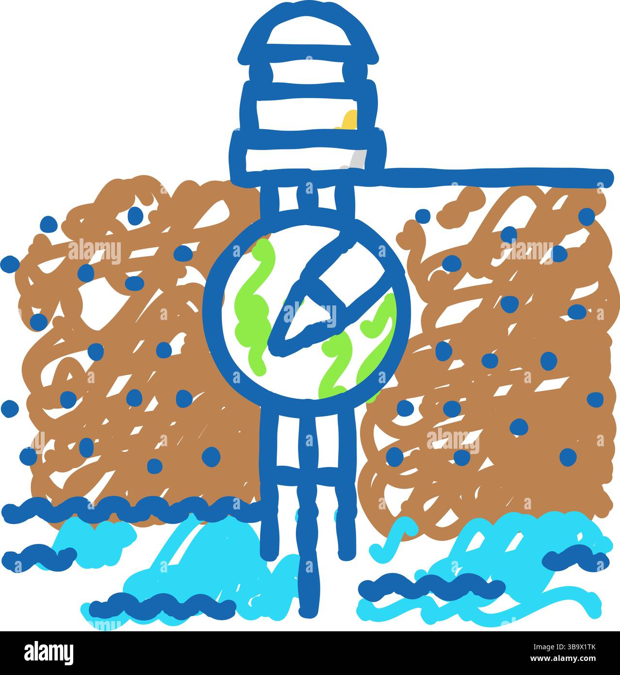 water resource management hydrogeologist icon doodle illustration Stock ...