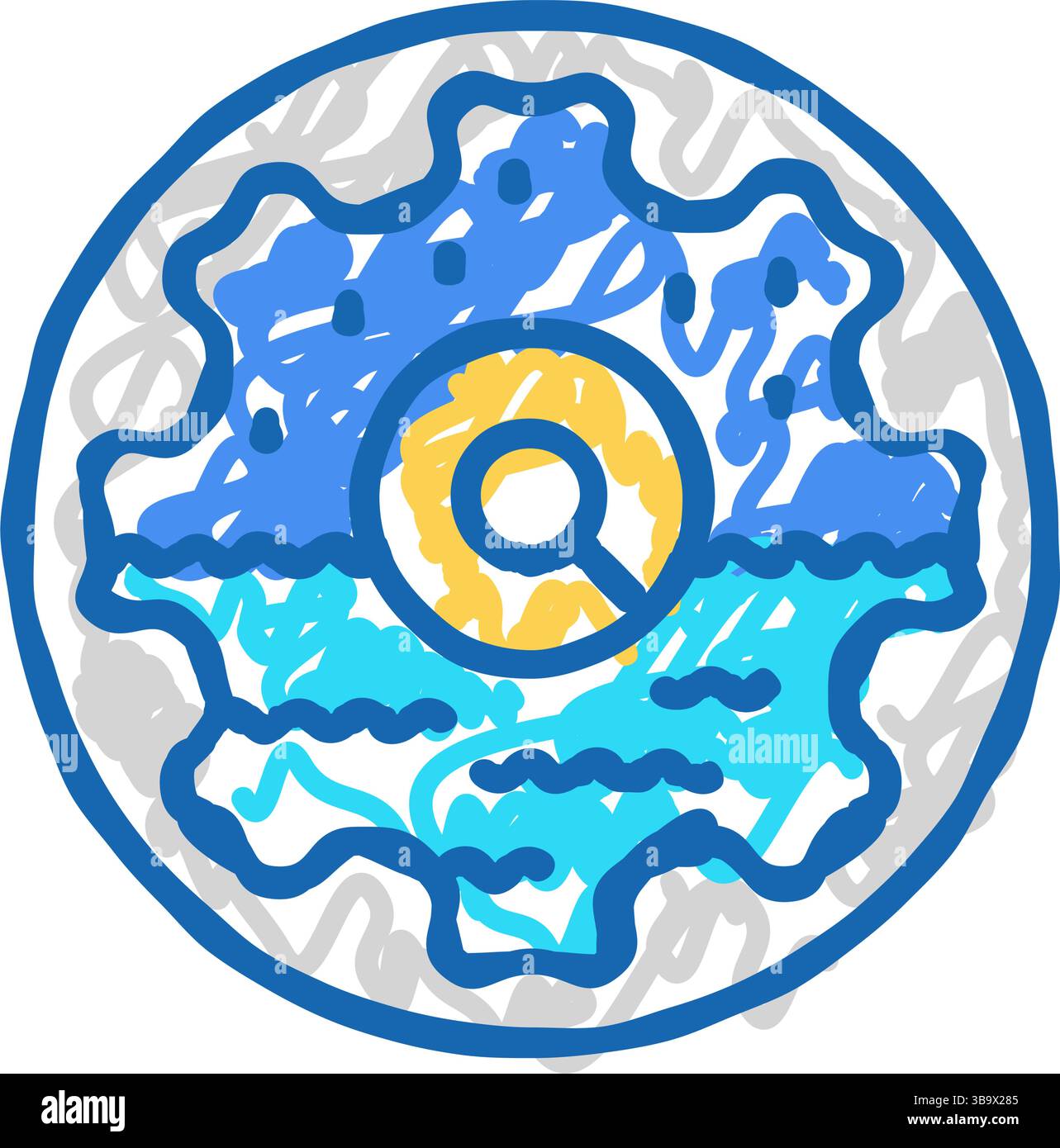 water well testing hydrogeologist icon doodle illustration Stock Vector ...