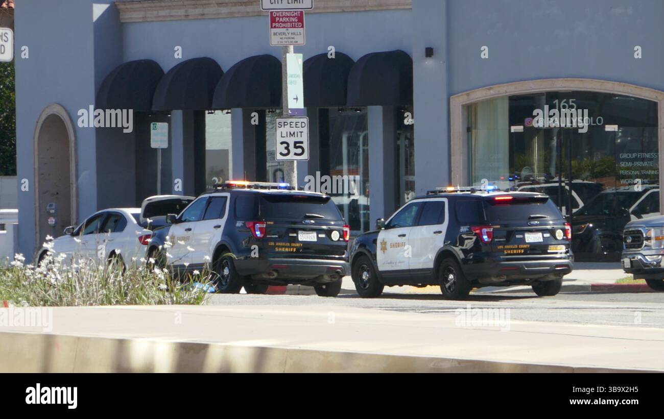 Los Angeles, California, USA 8th May 2025 Police pulling car over on ...