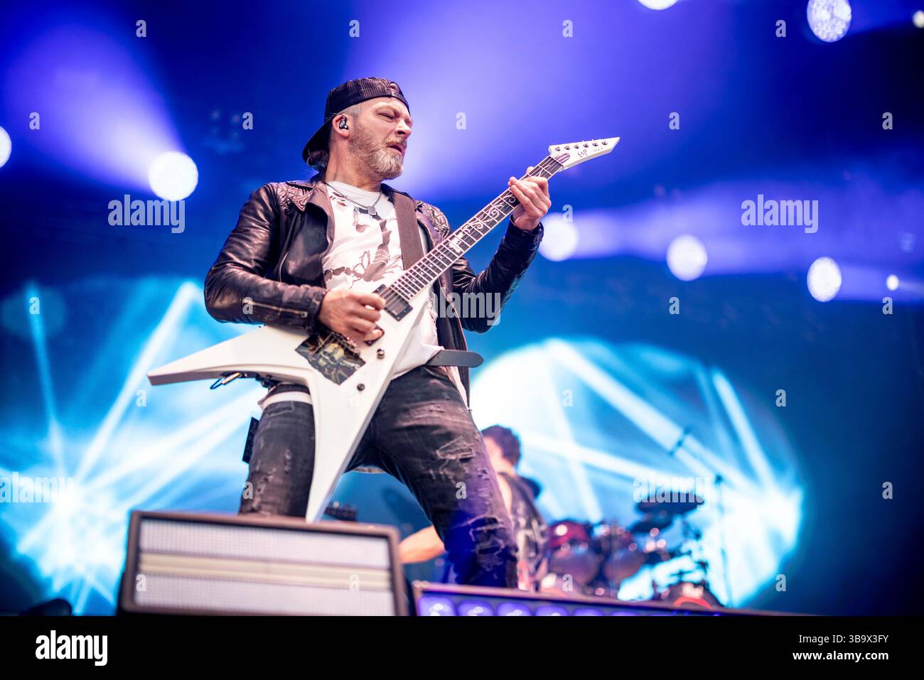 Michael Paget of Bullet for My Valentine performs during Sonic Temple ...