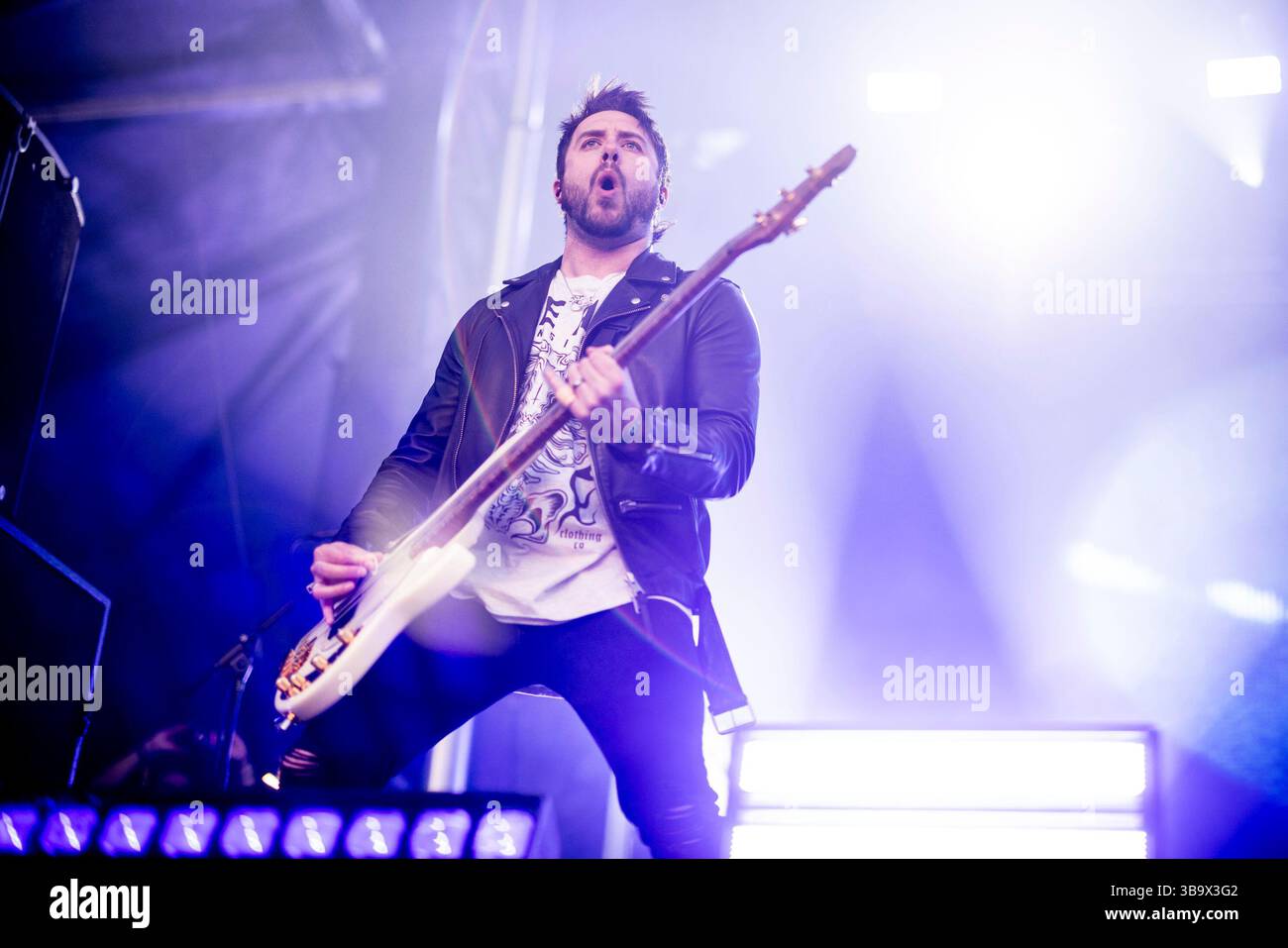 Jamie Mathias of Bullet for My Valentine performs during Sonic Temple ...